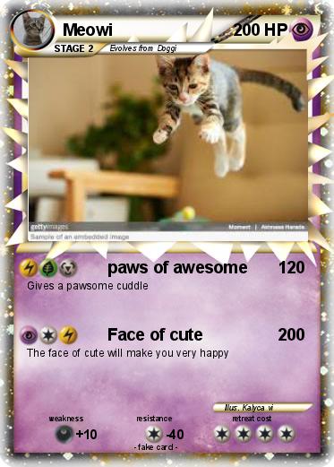 Pokémon Meowi - paws of awesome - My Pokemon Card