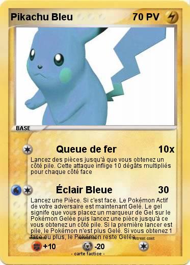 Pokémon Pikachu Bleu 7 7 - Queue de fer - Ma carte Pokémon