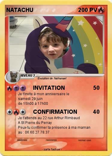 Pokémon NATACHU 10 10 - INVITATION - Ma carte Pokémon