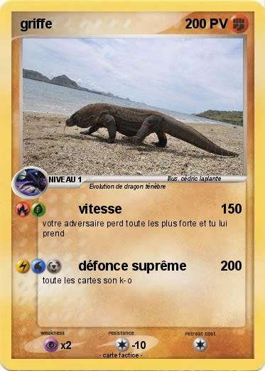 Pokémon griffe 38 38 - vitesse - Ma carte Pokémon