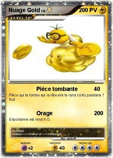 Pokémon Nuage Gold - Pièce tombante - Ma carte Pokémon