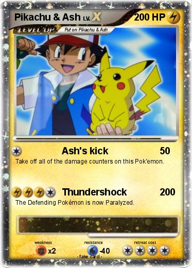 Pokémon Pikachu Ash 9 9 - Ash's kick - My Pokemon Card