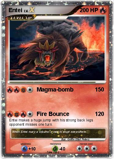 Pokémon Entei 2001 2001 - Magma-bomb - My Pokemon Card