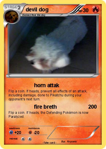 Pokémon devil dog 27 27 - horn attak - My Pokemon Card