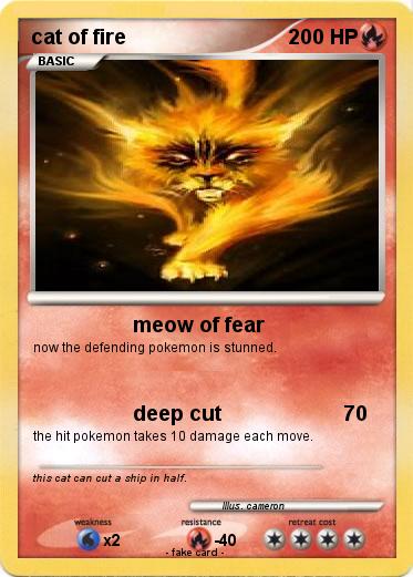 Pokémon cat of fire 1 1 - meow of fear - My Pokemon Card