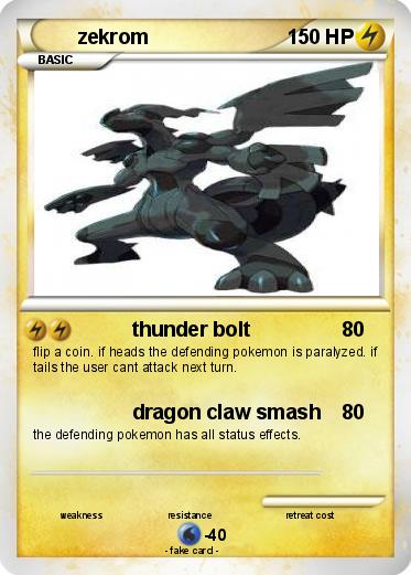 Pokémon zekrom 876 876 - thunder bolt - My Pokemon Card