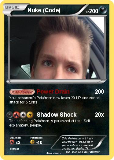 Pokémon Nuke Code - Power Drain - My Pokemon Card