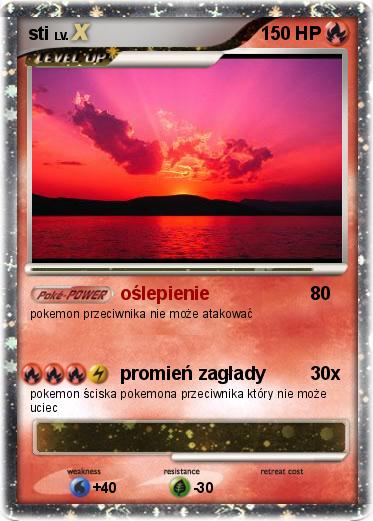 Pokémon sti - oślepienie - Twoja własna karta pokemon