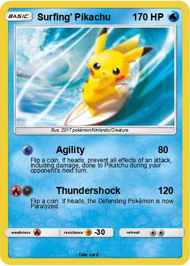 Pokémon Surfing Pikachu 210 210 - Agility - My Pokemon Card