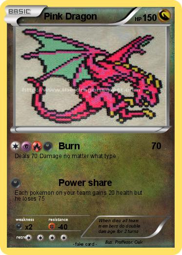 Pokémon Pink Dragon 5 5 - Burn - My Pokemon Card
