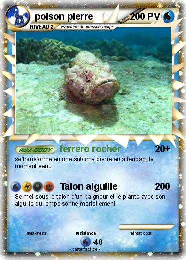 Pokémon poison pierre - ferrero rocher - Ma carte Pokémon