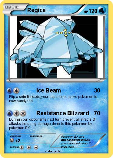 Pokémon Regice 502 502 - Ice Beam - My Pokemon Card