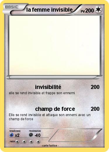 Pokémon la femme invisible 7 7 - invisibilité - Ma carte Pokémon