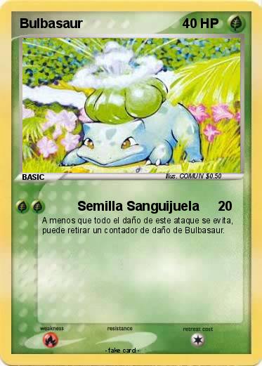 Pokémon Bulbasaur 608 608 - Semilla Sanguijuela - My Pokemon Card