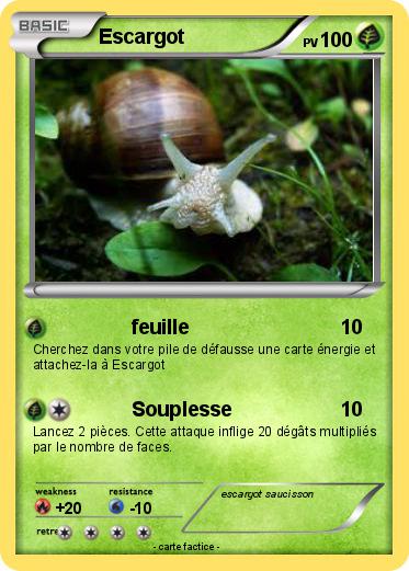 Pokémon Escargot 25 25 - feuille - Ma carte Pokémon