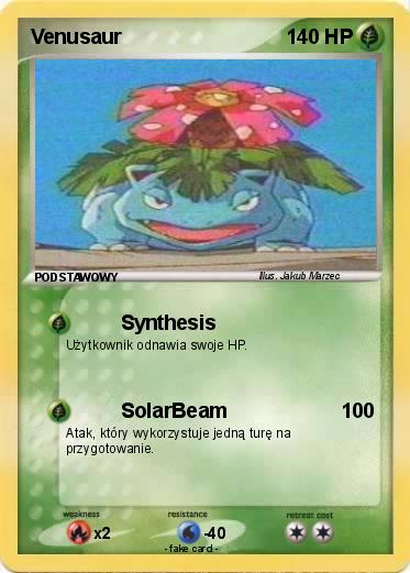 Pokémon Venusaur 328 328 - Synthesis - Twoja własna karta pokemon
