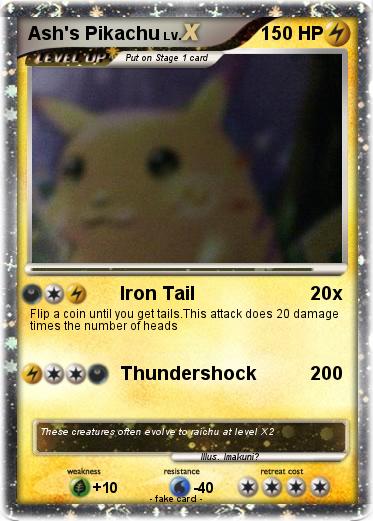 Pokémon Ash s Pikachu 677 677 - Iron Tail - My Pokemon Card