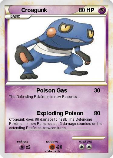 Pokémon Croagunk 40 40 - Poison Gas - My Pokemon Card