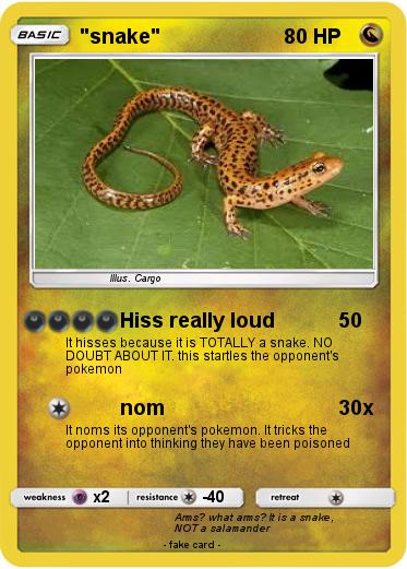 Pokémon snake 643 643 - Hiss really loud - My Pokemon Card