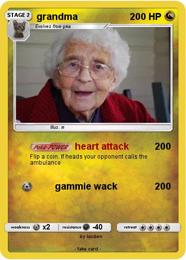 Pokémon grandma 200 200 - heart attack - My Pokemon Card