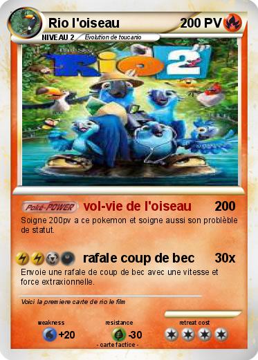 Pokémon Rio l oiseau - vol-vie de l'oiseau - Ma carte Pokémon