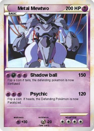 Pokémon Metal Mewtwo 25 25 - Shadow ball - My Pokemon Card