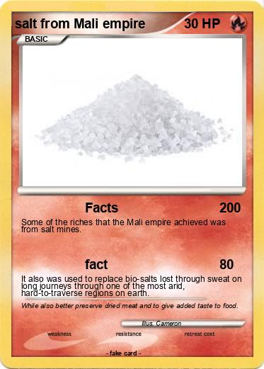 Pokémon salt from Mali empire - Facts - My Pokemon Card