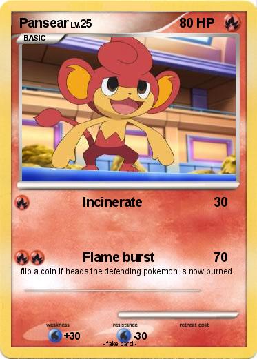 Pokémon Pansear 21 21 - Incinerate - My Pokemon Card