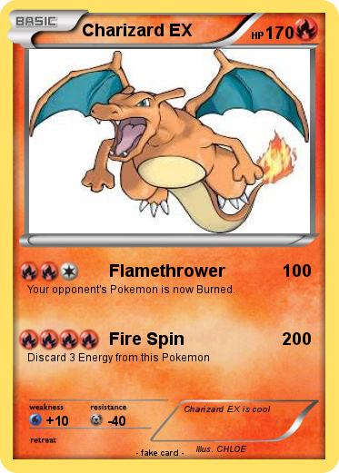 Pokémon Charizard EX 892 892 - Flamethrower - My Pokemon Card