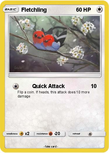 Pokémon Fletchling 83 83 - Quick Attack - My Pokemon Card