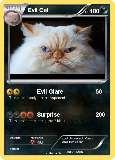 Pokémon Evil Cat 117 117 - Evil Glare - My Pokemon Card