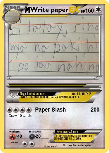 Pokémon Write paper - Paper Slash - My Pokemon Card