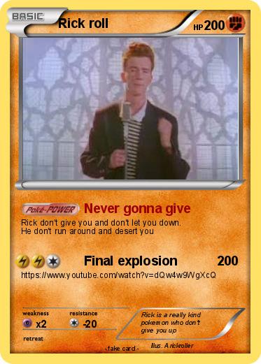 Pokémon Rick roll 51 51 - Never gonna give - My Pokemon Card