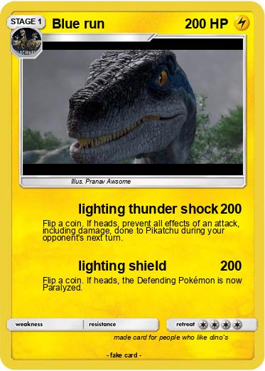 Pokémon Blue run 1 1 - lighting thunder shock - My Pokemon Card