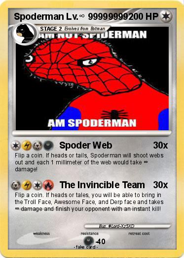 Pokémon Spoderman 999999999999 999999999999 - Spoder Web - My Pokemon Card