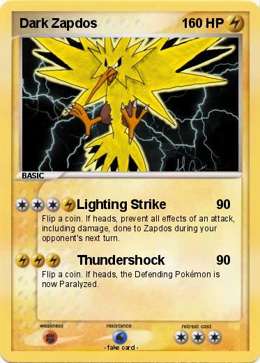 Pokémon Dark Zapdos 32 32 - Lighting Strike - My Pokemon Card