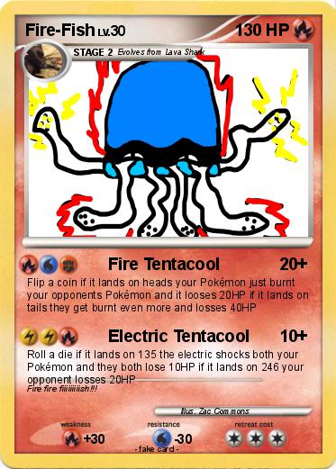 Pokémon Fire Fish 7 7 - Fire Tentacool - My Pokemon Card