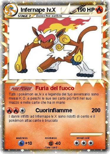 Pokémon Infernape lv X 47 47 - Furia del fuoco - My Pokemon Card