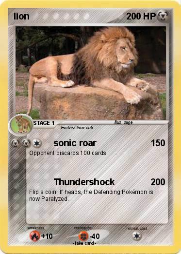 Pokémon lion 629 629 - sonic roar - My Pokemon Card