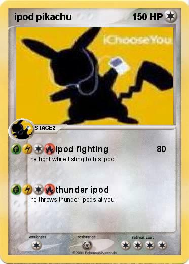 Pokémon ipod pikachu 1 1 - ipod fighting - My Pokemon Card
