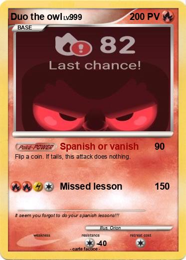Pokémon Duo the owl - Spanish or vanish - Ma carte Pokémon