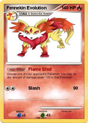 Pokémon Fennekin Evolution - Flame Shot - My Pokemon Card