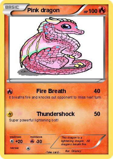 Pokémon Pink dragon 10 10 - Fire Breath - My Pokemon Card