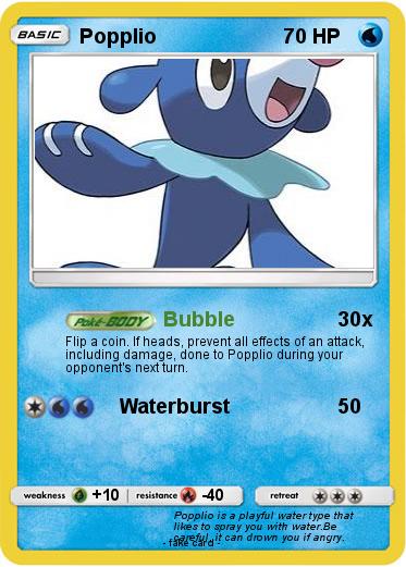Pokémon Popplio 178 178 - Bubble - My Pokemon Card