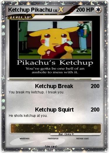 Pokémon Ketchup Pikachu 16 16 - Ketchup Break - My Pokemon Card