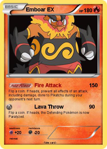 Pokémon Emboar EX 80 80 - Fire Attack - My Pokemon Card