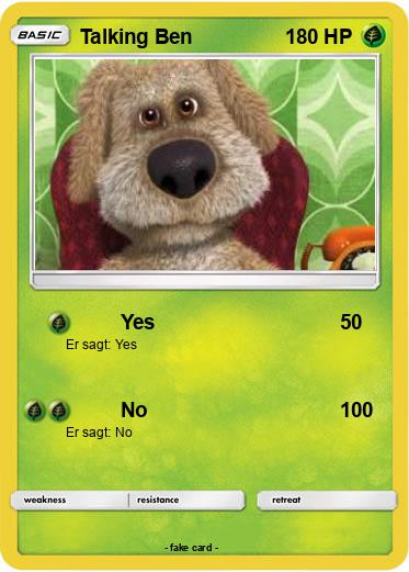 Pokémon Talking Ben 7 7 - Yes - My Pokemon Card