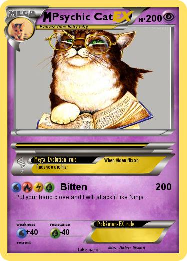 Pokémon Psychic Cat 14 14 - Bitten - My Pokemon Card