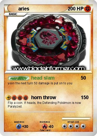 Pokémon aries 69 69 - head slam - My Pokemon Card