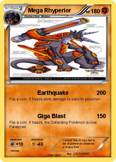 Pokémon Mega Rhyperior - Earthquake - My Pokemon Card